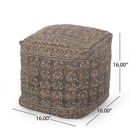 Christopher Knight Home Pouf, Taupe + Gold