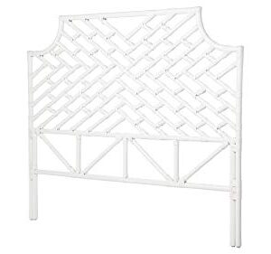 Kouboo Rattan Chippendale Headboard, California King Size, White Loft