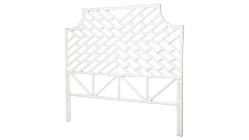 Kouboo Rattan Chippendale Headboard, California King Size, White Loft