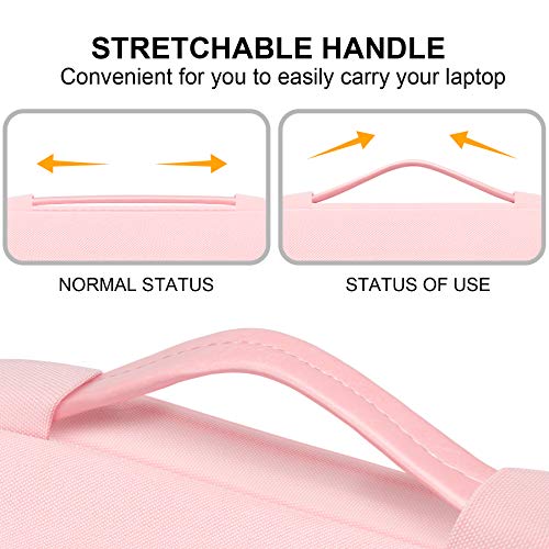 Lacdo Laptop Sleeve for Women, Laptop Sleeve Case for 13 inch New MacBook Air M2 A2681 M1 A2337 A2179 | 13 inch New MacBook Pro M2 M1 A2338 A2251 A2289 A2159 | 12.9" New iPad Pro Computer Bag, Pink