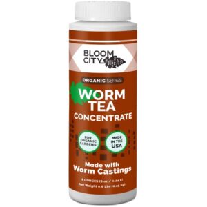 liquid concentrate worm tea - liquid worm castings organic fertilizer - organic compost tea for plants & bokashi, 1/2 pint (8 oz)