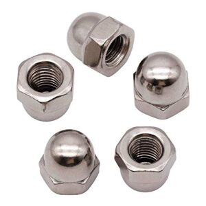 m8-1.25mm (20 pcs) acorn hex cap nuts locknuts, 304 stainless steel, bright finish