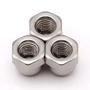 M8-1.25mm (20 PCS) Acorn Hex Cap Nuts Locknuts, 304 Stainless Steel, Bright Finish