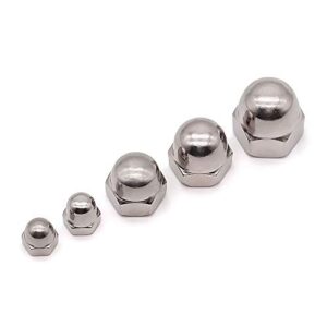 M8-1.25mm (20 PCS) Acorn Hex Cap Nuts Locknuts, 304 Stainless Steel, Bright Finish