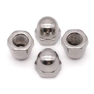 M8-1.25mm (20 PCS) Acorn Hex Cap Nuts Locknuts, 304 Stainless Steel, Bright Finish