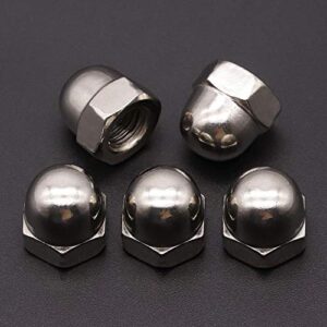 M8-1.25mm (20 PCS) Acorn Hex Cap Nuts Locknuts, 304 Stainless Steel, Bright Finish