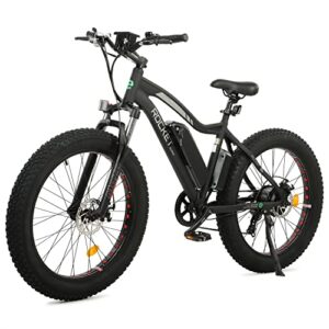 ecotric 26” fat tire electric bike powerful adults mountain bicycle 500w motor 36v/12.5ah removable lithium battery beach snow ebike shock absorption - 90% pre assembled