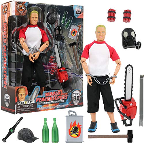 Click N' Play 12 inch Enemy Commando Action Figure with Tools & Accessories 12 pieces Play Set