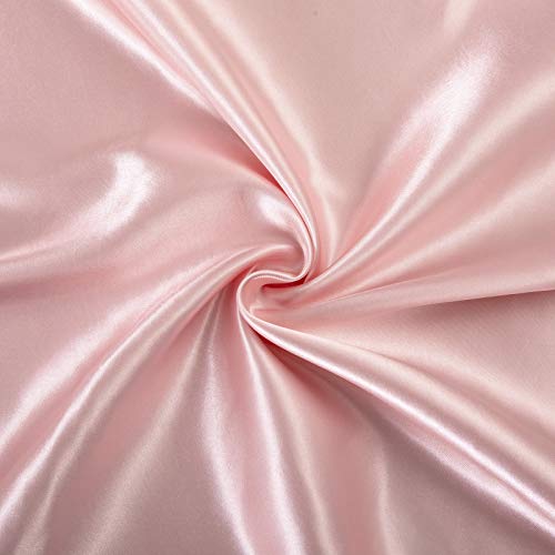 SiinvdaBZX 4Pcs Satin Sheet Set Full Size Ultra Silky Soft Blush Pink Satin Full Bed Sheets with Deep Pocket, 1 Fitted Sheet, 1 Flat Sheet, 2 Envelope Closure Pillowcases