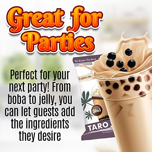 The Ultimate DIY Bubble Tea Kit 6 Flavors of Boba Bubble Tea Drink, 36 Drinks, Taro, Lychee, Coconut, Mango, Milk Tea, Thai Tea Bubble Tea Straws Authentic Boba Tea Kit Asmr Food