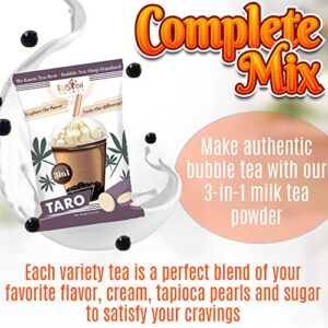 The Ultimate DIY Bubble Tea Kit 6 Flavors of Boba Bubble Tea Drink, 36 Drinks, Taro, Lychee, Coconut, Mango, Milk Tea, Thai Tea Bubble Tea Straws Authentic Boba Tea Kit Asmr Food