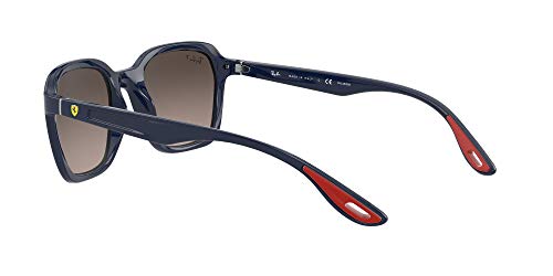 Ray-Ban Rb4343m Scuderia Ferrari Collection Square Sunglasses, Blue/Grey Mirrored Grey Gradient Polarized, 52 mm