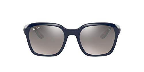 Ray-Ban Rb4343m Scuderia Ferrari Collection Square Sunglasses, Blue/Grey Mirrored Grey Gradient Polarized, 52 mm