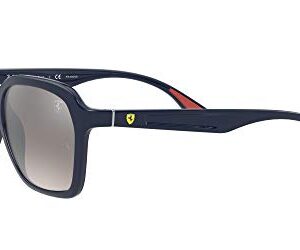 Ray-Ban Rb4343m Scuderia Ferrari Collection Square Sunglasses, Blue/Grey Mirrored Grey Gradient Polarized, 52 mm