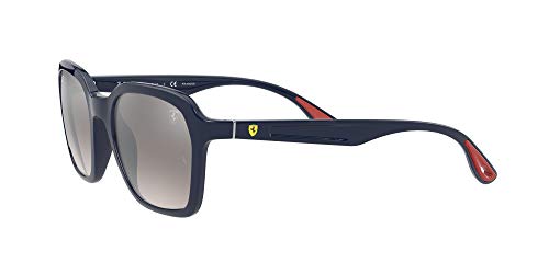 Ray-Ban Rb4343m Scuderia Ferrari Collection Square Sunglasses, Blue/Grey Mirrored Grey Gradient Polarized, 52 mm