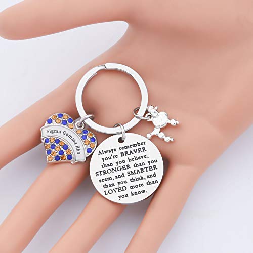 Sigma Gamma Rho Sorority Keychain Always Remember You Are Braver Than You Believe Keychain 1922 Sorority Paraphernalia Gift (Sigma Gamma Rho K)