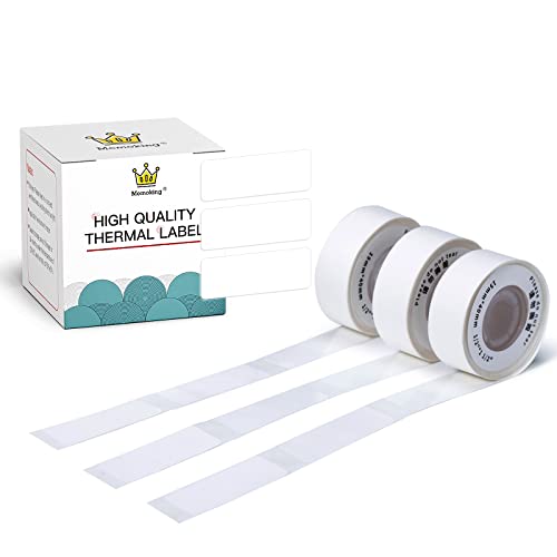 D30 Label - Label Maker Paper Pure White Label Thermal Printer Paper Self-Adhesive 14x40mm/0.55x1.57inch for Name Price Folder Storage, Compatible with Memoking/Phomemo D30 Label Maker, 3 Rolls