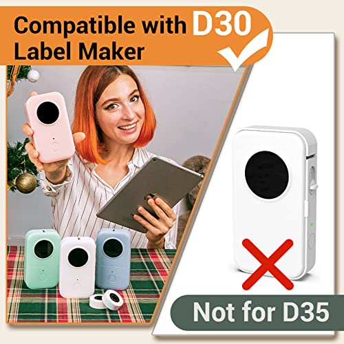 D30 Label - Label Maker Paper Pure White Label Thermal Printer Paper Self-Adhesive 14x40mm/0.55x1.57inch for Name Price Folder Storage, Compatible with Memoking/Phomemo D30 Label Maker, 3 Rolls