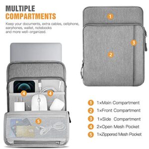 TiMOVO 13.3-14" Laptop Sleeve Case Carrying Bag with Pockets for Surface Pro 9/8/X, MacBook Air 2022-2018, MacBook Pro M2 14" /13" M2/M1 Pro/M1 Max 14.2 2023-2021, Galaxy Tab S9+/S8+ 12.4",Light Gray