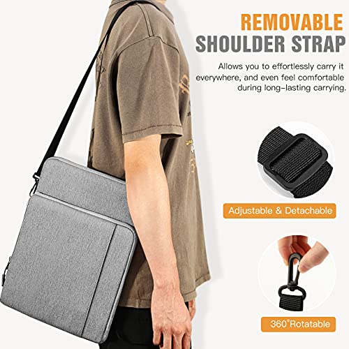 TiMOVO 13.3-14" Laptop Sleeve Case Carrying Bag with Pockets for Surface Pro 9/8/X, MacBook Air 2022-2018, MacBook Pro M2 14" /13" M2/M1 Pro/M1 Max 14.2 2023-2021, Galaxy Tab S9+/S8+ 12.4",Light Gray