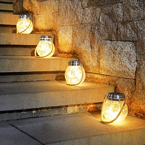 UYBAG Solar Lamp 3 Pack Mason Jar Solar Lights IP65 Waterproof Solar Lantern Garden Solar Garden Hanging Lanterns for Garden, Balcony, Yard, Path, Fence Decoration