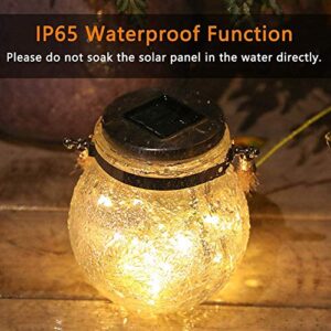 UYBAG Solar Lamp 3 Pack Mason Jar Solar Lights IP65 Waterproof Solar Lantern Garden Solar Garden Hanging Lanterns for Garden, Balcony, Yard, Path, Fence Decoration