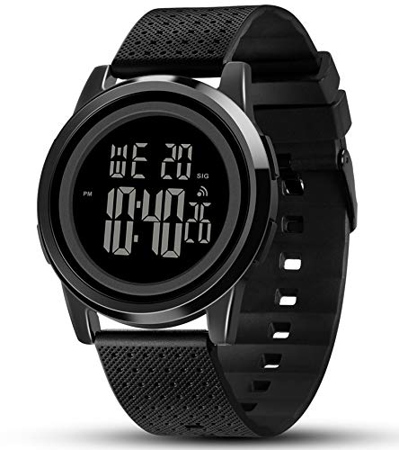 YUINK Mens Watch Ultra-Thin Digital Sports Watch Waterproof Stainless Steel Fashion Wrist Watch for Men Women