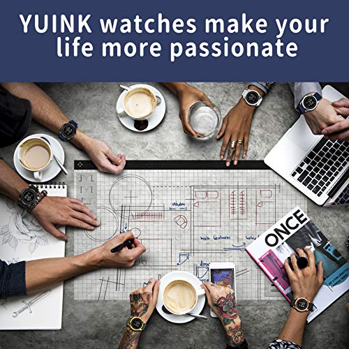 YUINK Mens Watch Ultra-Thin Digital Sports Watch Waterproof Stainless Steel Fashion Wrist Watch for Men Women