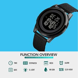 YUINK Mens Watch Ultra-Thin Digital Sports Watch Waterproof Stainless Steel Fashion Wrist Watch for Men Women