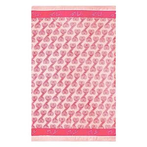 Juicy Couture - Throw Blanket | Heart Printed Pink | Plush and Cozy | Decorative Blankets for Sofas, Chairs and Beds| Luxurious and Soft | Chic Home Decor | Measures 50" x 70" | Pink/White