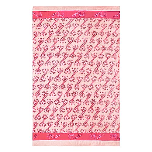 Juicy Couture - Throw Blanket | Heart Printed Pink | Plush and Cozy | Decorative Blankets for Sofas, Chairs and Beds| Luxurious and Soft | Chic Home Decor | Measures 50" x 70" | Pink/White