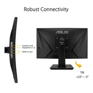 ASUS TUF Gaming 23.6" 1080P Curved Monitor (VG24VQE) - Full HD, 165Hz, 1ms, Extreme Low Motion Blur, Adaptive-Sync, FreeSync Premium, Shadow Boost, VESA Mountable, DisplayPort, HDMI, BLACK