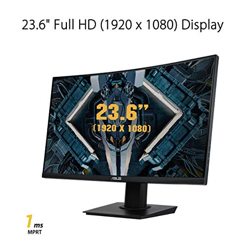 ASUS TUF Gaming 23.6" 1080P Curved Monitor (VG24VQE) - Full HD, 165Hz, 1ms, Extreme Low Motion Blur, Adaptive-Sync, FreeSync Premium, Shadow Boost, VESA Mountable, DisplayPort, HDMI, BLACK