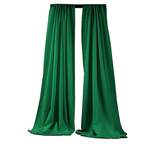 New Creations Fabric & Foam Inc, Polyester Poplin Backdrop Drapes Curtain Panel/Curtain Room Divider (Emerald Green, 2 Panels 5 Feet Wide x 9 Feet High)