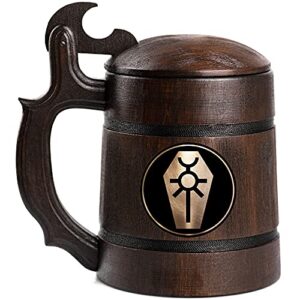 necrons beer stein, personalized 40k wooden beer mug, custom gamer gift, video gamer tankard, gift for men, gift for him, geek gift