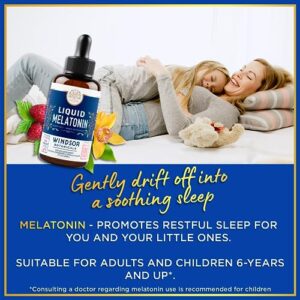 Liquid Melatonin 3mg Drops for Adults and Kids - Max Strength, Sleep Fast, Wake Fresh Sublingual - Vegan Kids Melatonin Liquid for Children Ages 6 and Up - Raspberry Vanilla Flavor Tincture - 2 oz