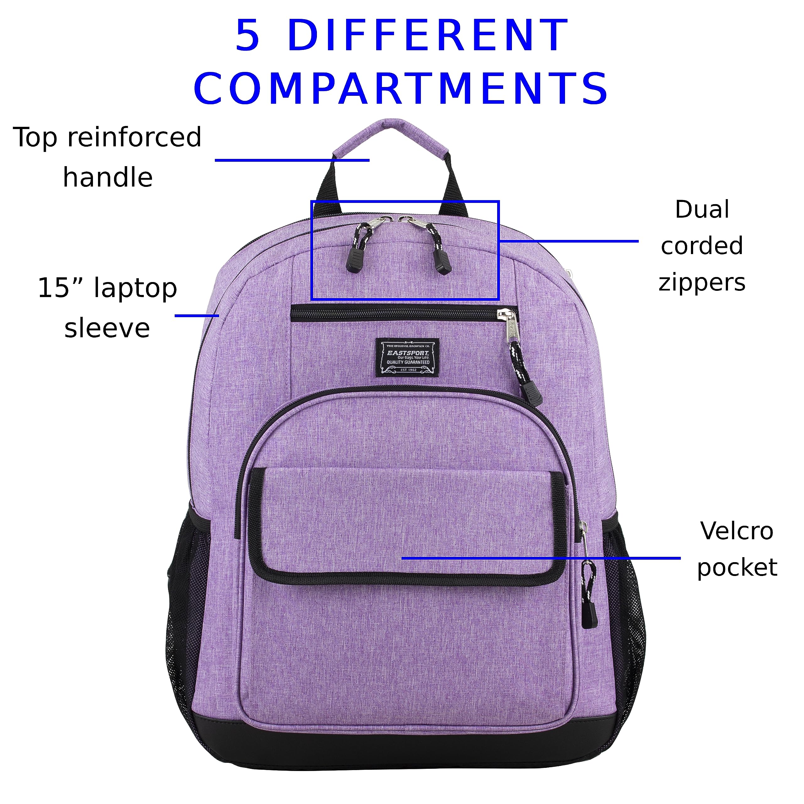 Eastsport Tech Backpack, Purple Chambray