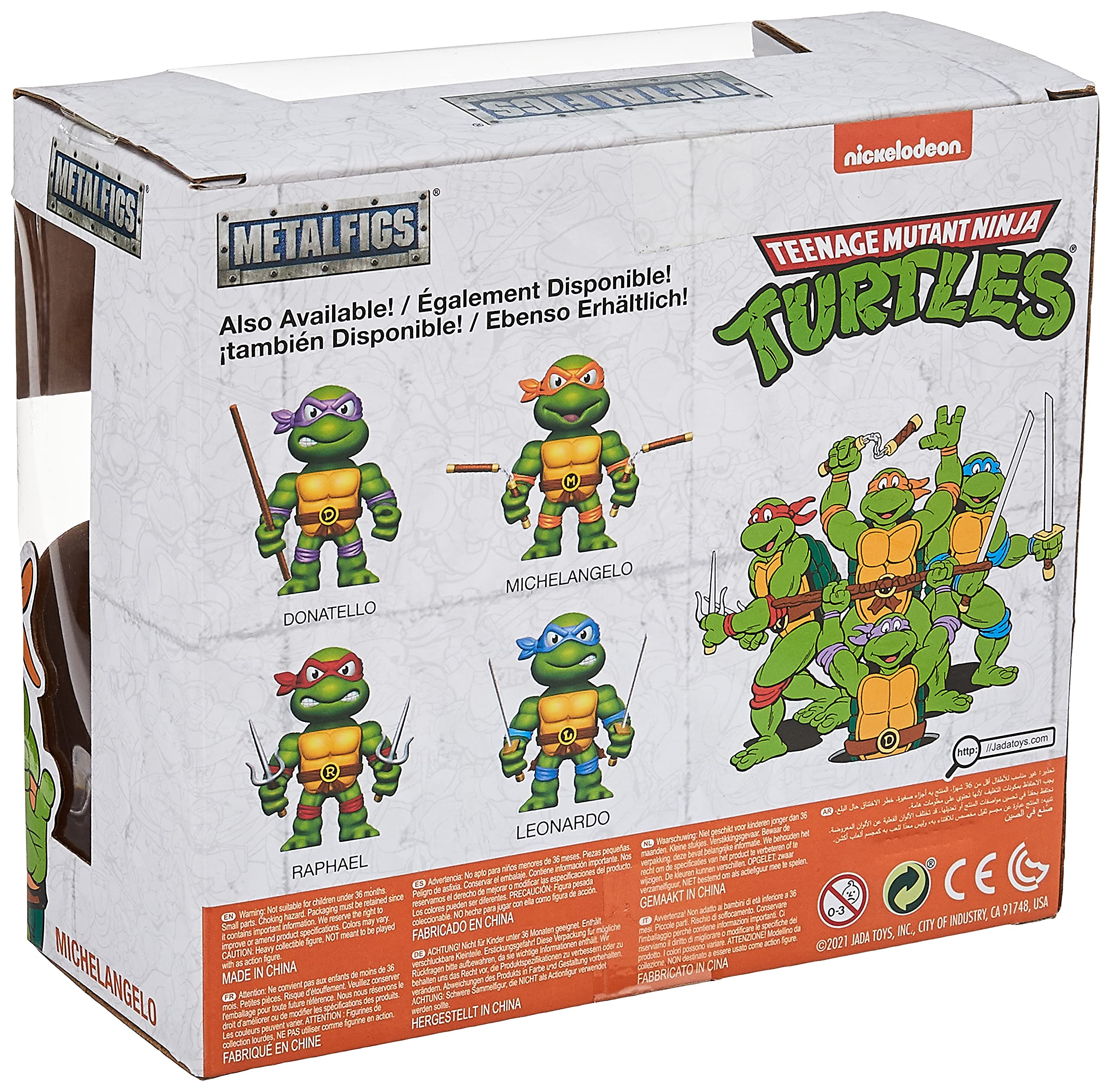 Jada Toys Teenage Mutant Ninja Turtles 4 Michelangelo Die-cast Figure, Toys for Kids and Adults, Orange, 31848