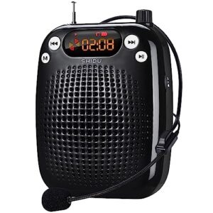 shidu voice amplifier with portable microphone rechargeable loudspeaker, megaphone speaker, lightweight microphone classroom must haves support tf card fm for teaching and meeting