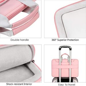 Lacdo Laptop Bag for Women, Laptop Shoulder Bag Sleeve Case for 13 inch New MacBook Air M2 A2681 M1 A2337 A2179 A1932 | 13 inch New MacBook Pro M2 M1 A2338 A2251 A2289 A2159 | 12.9" New iPad Pro, Pink