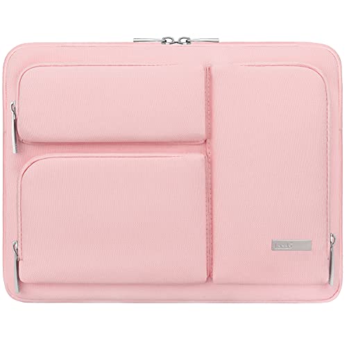 Lacdo Laptop Sleeve for Women, Laptop Sleeve Case for 13 inch New MacBook Air M2 A2681 M1 A2337 A2179 A1932, 13" New MacBook Pro M2 M1 A2338 A2251 A2289 A2159, 12.9" New iPad Pro Computer Bag, Peach