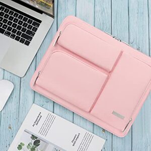 Lacdo Laptop Sleeve for Women, Laptop Sleeve Case for 13 inch New MacBook Air M2 A2681 M1 A2337 A2179 A1932, 13" New MacBook Pro M2 M1 A2338 A2251 A2289 A2159, 12.9" New iPad Pro Computer Bag, Peach