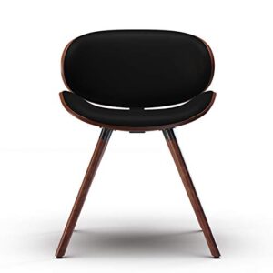 SIMPLIHOME Marana 18 Inch Mid Century Modern Dining Chair in Black Vegan Faux Leather, For the Dining Room