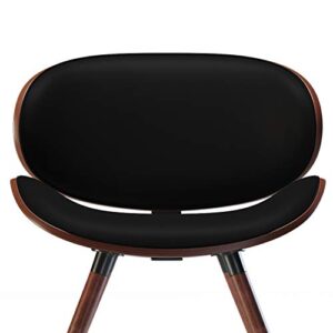 SIMPLIHOME Marana 18 Inch Mid Century Modern Dining Chair in Black Vegan Faux Leather, For the Dining Room