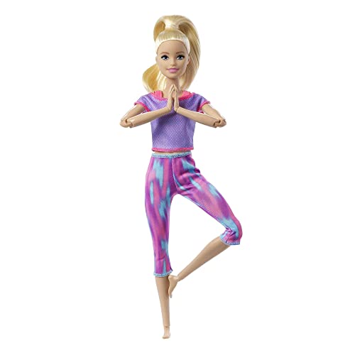 Barbie Made to Move Doll with 22 Flexible Joints & Long Blonde Ponytail Wearing Athleisure-wear for Kids 3 to 7 Years Old