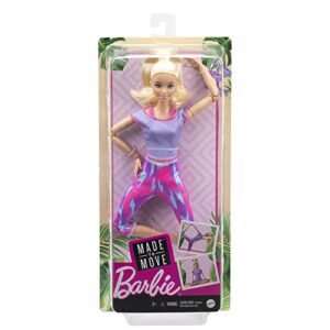 Barbie Made to Move Doll with 22 Flexible Joints & Long Blonde Ponytail Wearing Athleisure-wear for Kids 3 to 7 Years Old