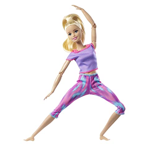 Barbie Made to Move Doll with 22 Flexible Joints & Long Blonde Ponytail Wearing Athleisure-wear for Kids 3 to 7 Years Old