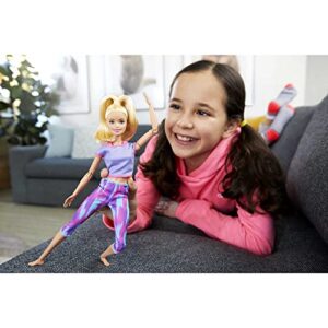 Barbie Made to Move Doll with 22 Flexible Joints & Long Blonde Ponytail Wearing Athleisure-wear for Kids 3 to 7 Years Old