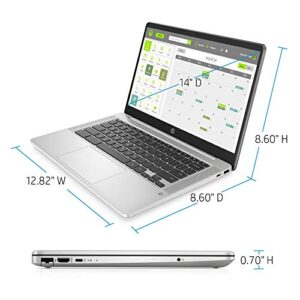 HP Chromebook 14-inch FHD Laptop, Intel Celeron N4000, 4 GB RAM, 32 GB eMMC, Chrome (14a-na0050nr, Mineral Silver) (Renewed)