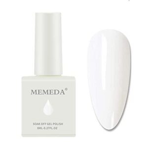 MEMEDA Gel Nail Polish, Milky White Nude Gel Polish, 0.27 fl oz